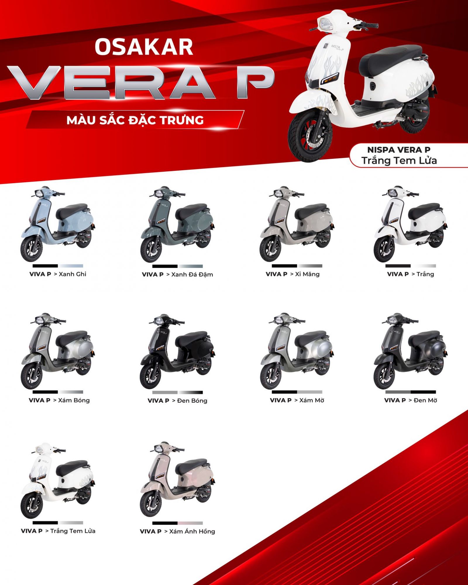 Giá xe 50cc Osakar Nispa Vera P phiên bản 2025